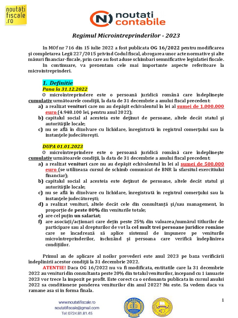 Microintreprinderi 2023 OG 16 2022 | PDF
