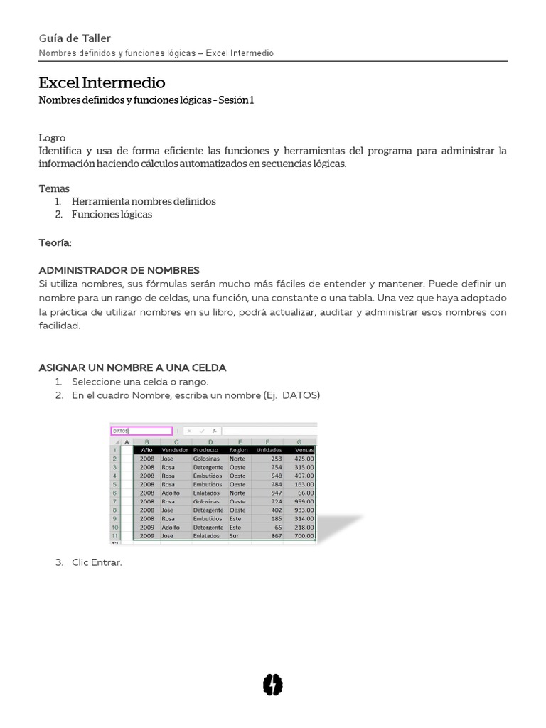 Guia Excel Intermedio - Sesion 01 | PDF | Microsoft Excel | Software ...