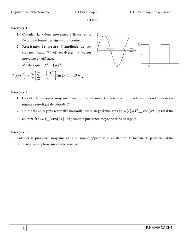 TD1 Electronique de Puissance | PDF | Méthodes et références pédagogiques