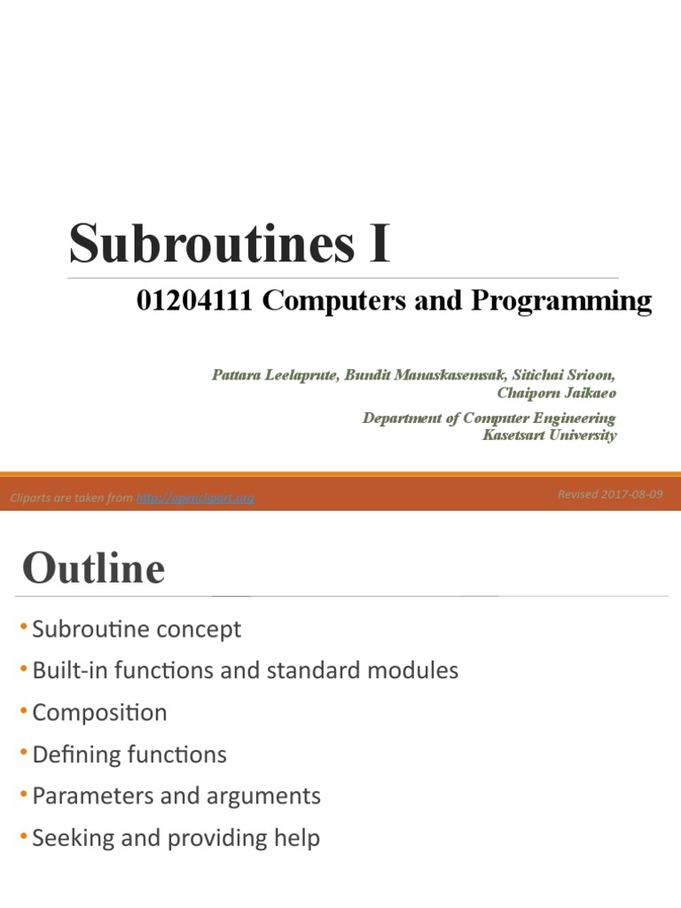 Py 03 Subroutine1 Edited By Pattara Pdf Parameter Computer Programming Subroutine