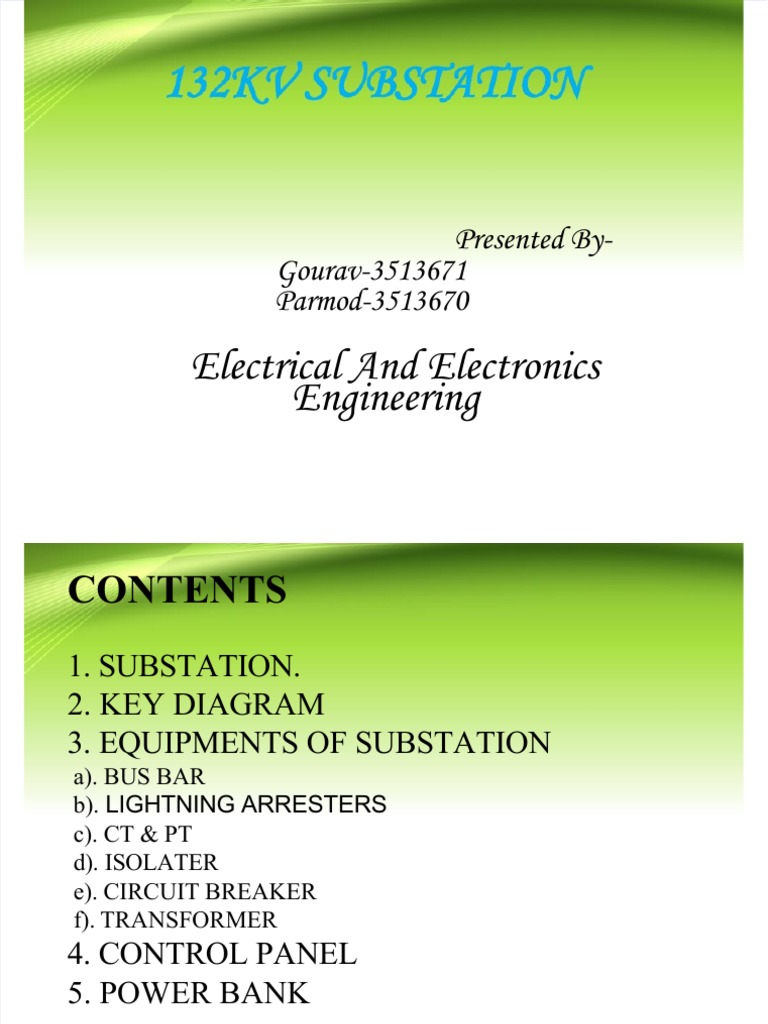 132kV Substation Overview and Equipment | PDF | Electrical Substation ...