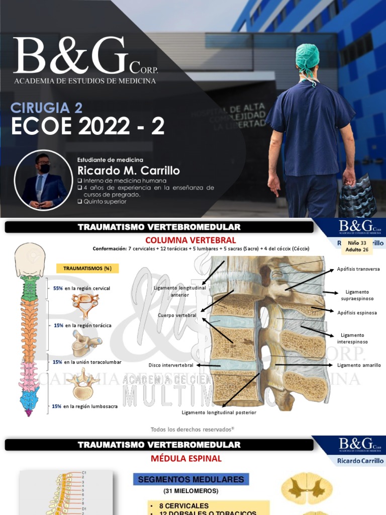 Trauma Vertebromedular | PDF | Lesión | La columna vertebral