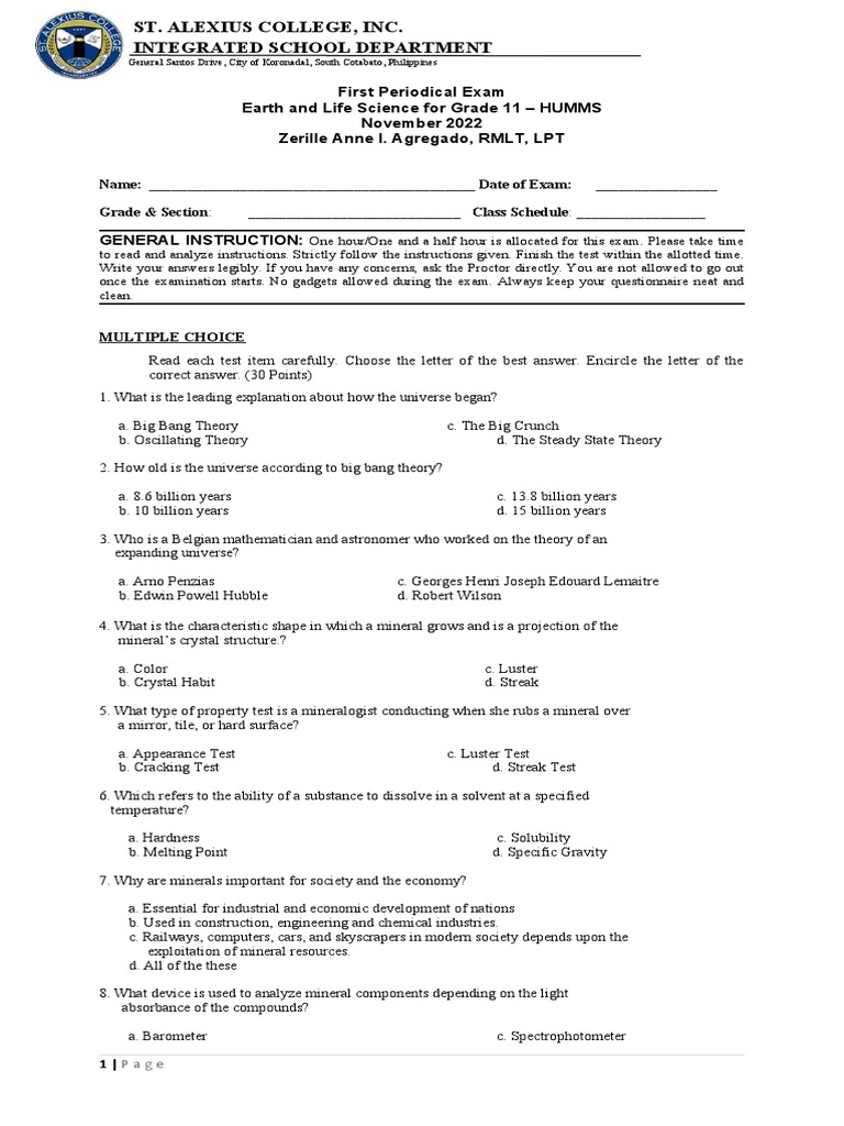 GRADE 11 - EARTH and Life SCIENCE | PDF | Rock (Geology) | Magma