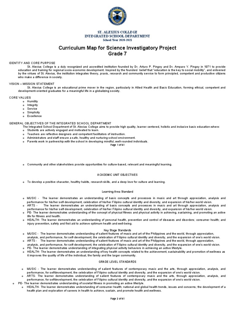 MAPEH 10 Curriculum Map 2021 2022 NEW | PDF