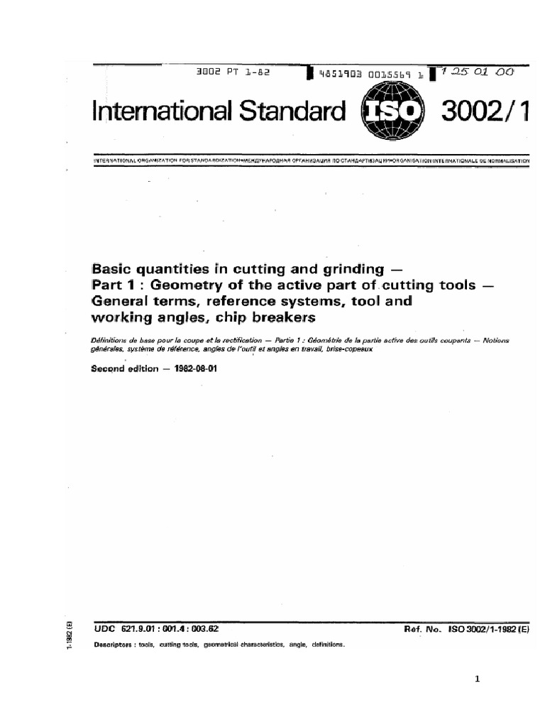 Iso 3002-1-1982 | PDF