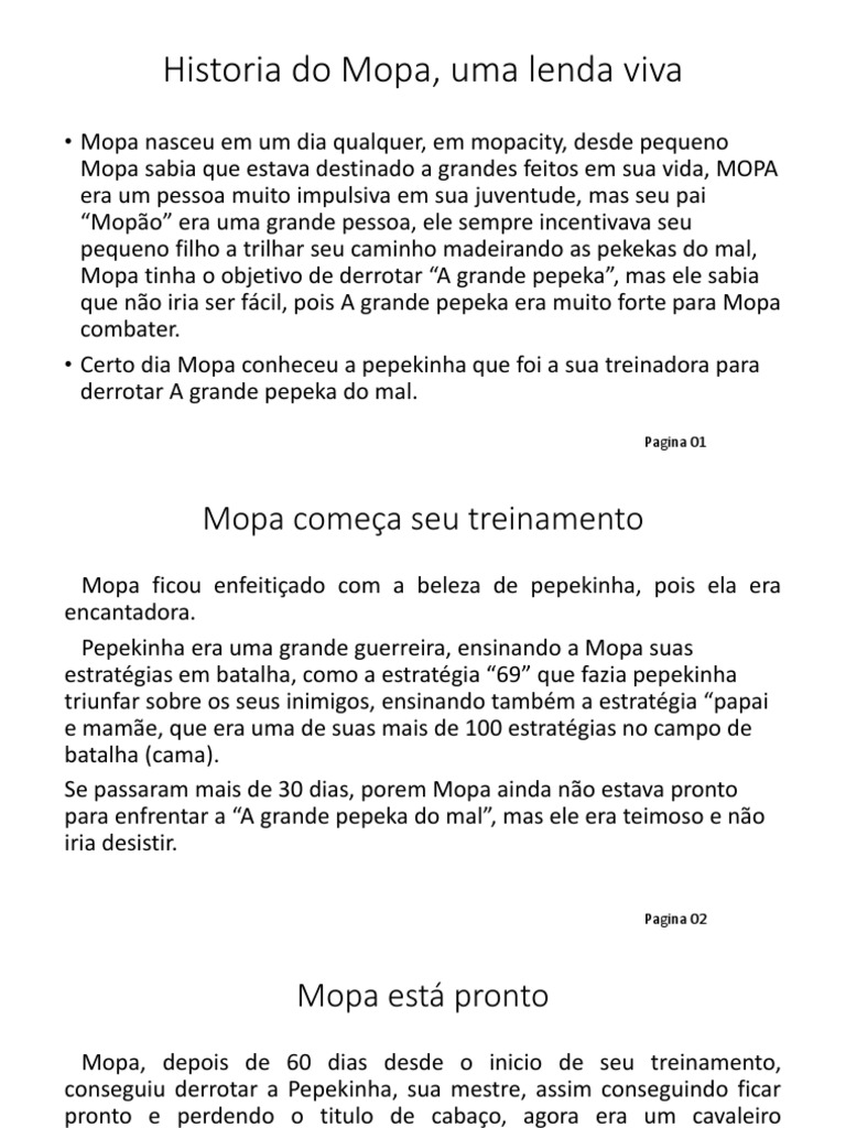 Historia Do Mopa, Uma Lenda Viva | PDF