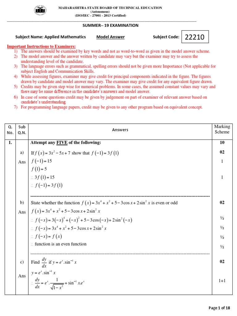 2019 Summer Model Answer Paper (Msbte Study Resources) | PDF | Slope ...