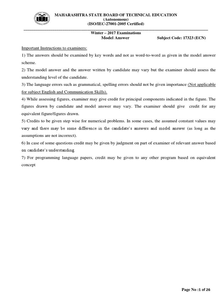 2017 Winter Model Answer Paper | PDF | Science & Mathematics ...