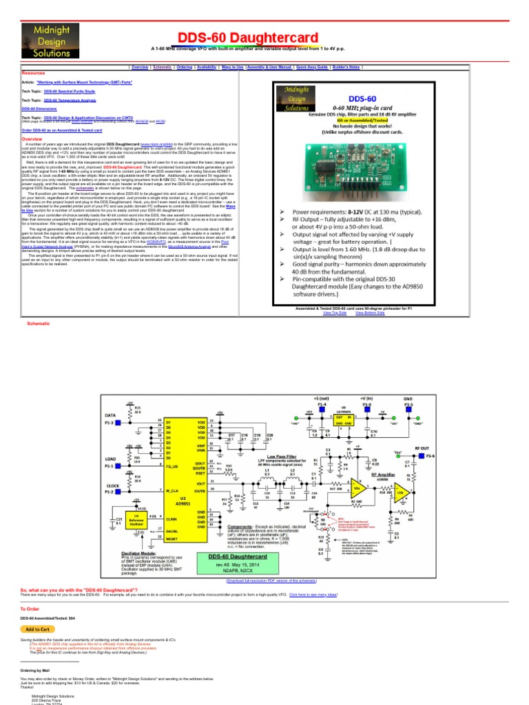DDS-60 Kit From The AmQRP | PDF