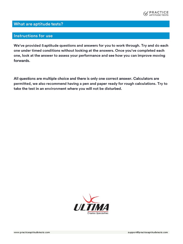 Aptitude Basic Test - 1st Round | PDF