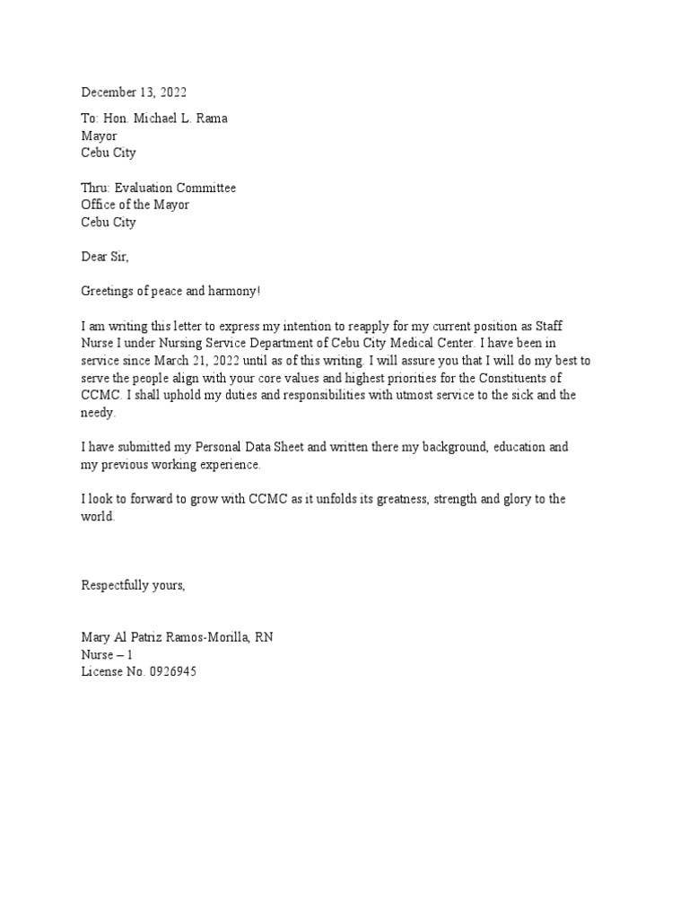 Application Letter CCMC | PDF | Health Care | Health Sciences