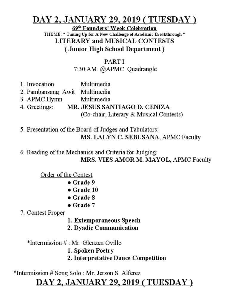 Program Literary Contest | PDF | Science & Mathematics