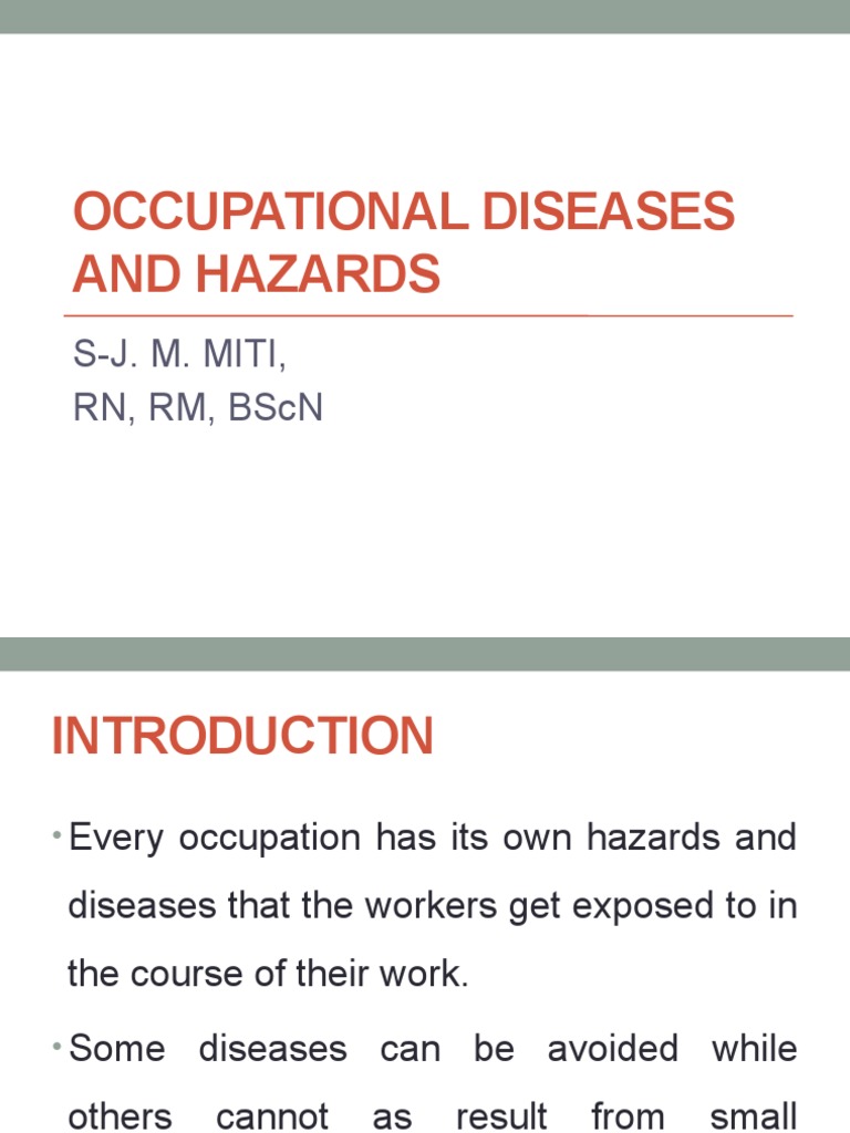 Occupational Diseases and Hazards PPT 2019 | PDF | Rabies | Anthrax