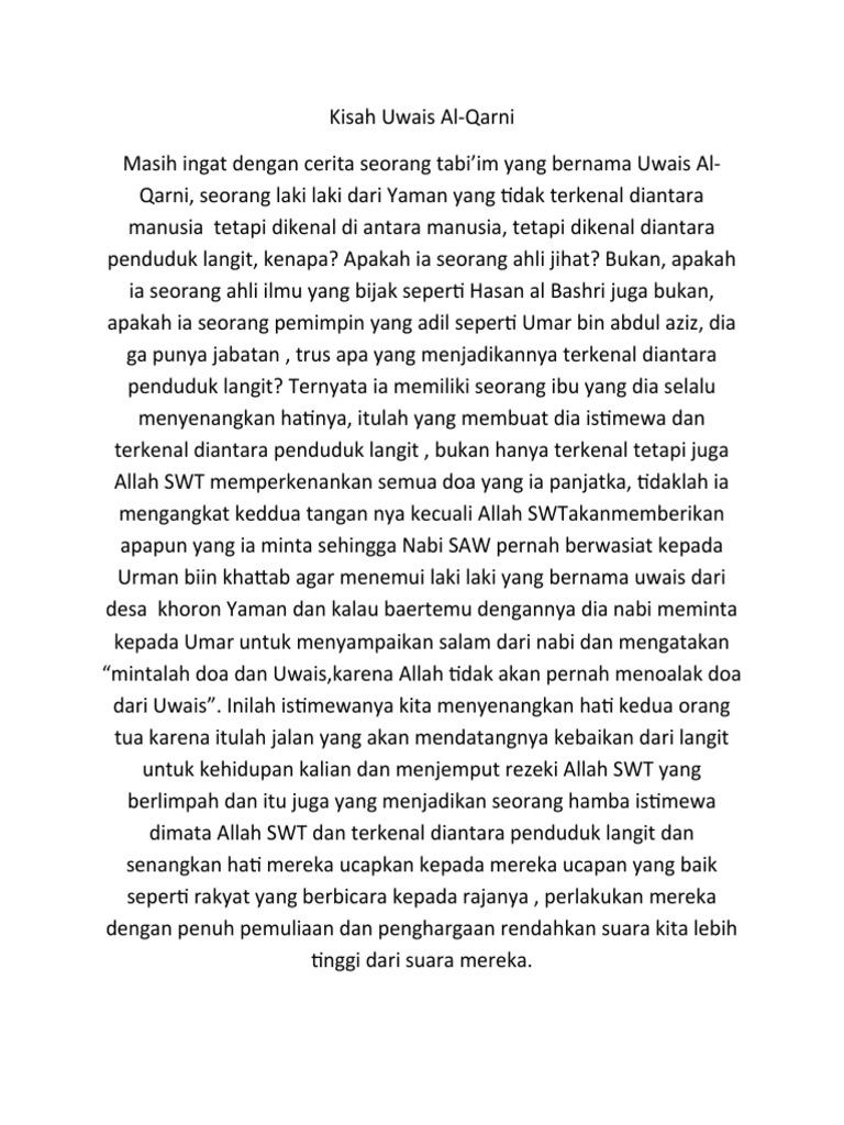 Kisah Uwais Al Qarni | PDF
