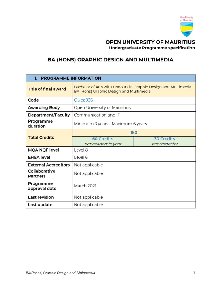 BA Hons Graphic Design and Multimedia | PDF | Bachelor's Degree ...