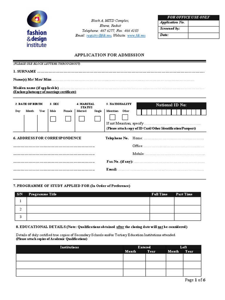 Application Forms | PDF