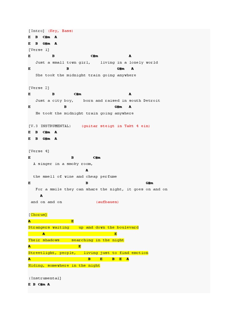 Don T Stop Believin | PDF | Song Structure | Musical Forms