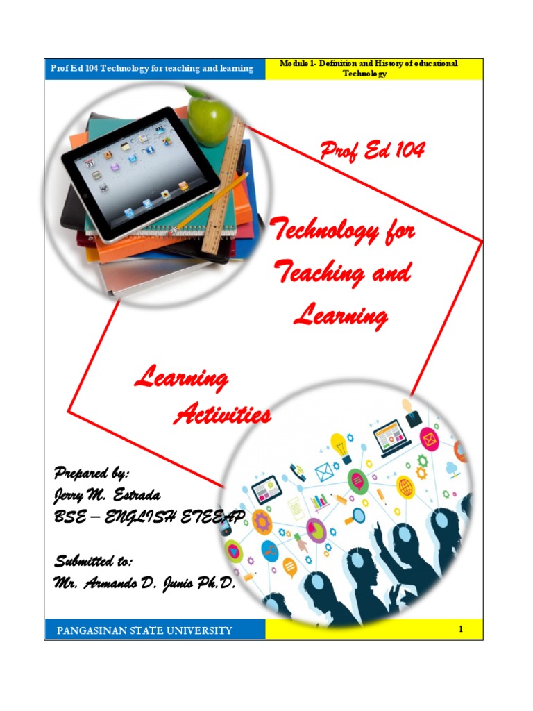 ProfEd 104 Technology For Teaching and Learning | PDF | Camera | Puppets