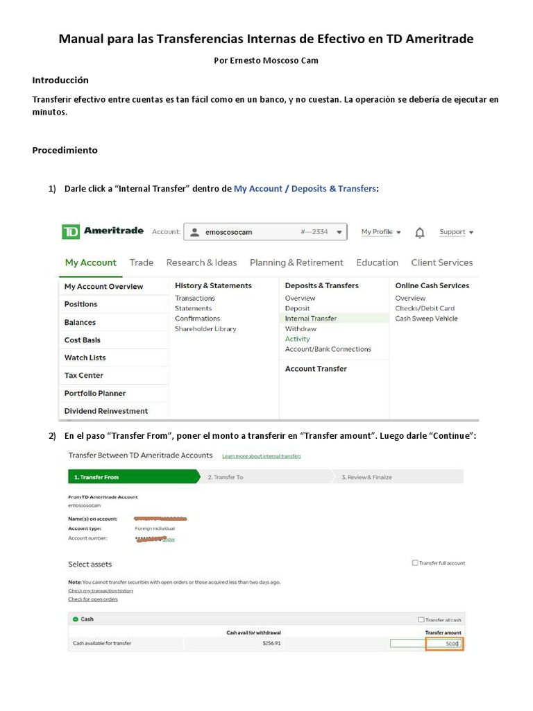 Manual Transferencias Internas TDA | PDF