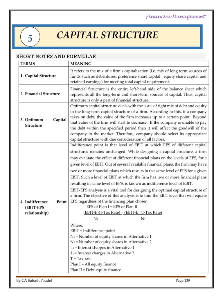 Chapter 5 - Capital Structure | PDF