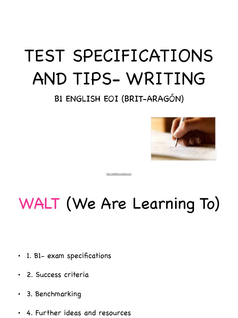 B1 EOI Writing Exam Guide | PDF | Accuracy And Precision | Vocabulary
