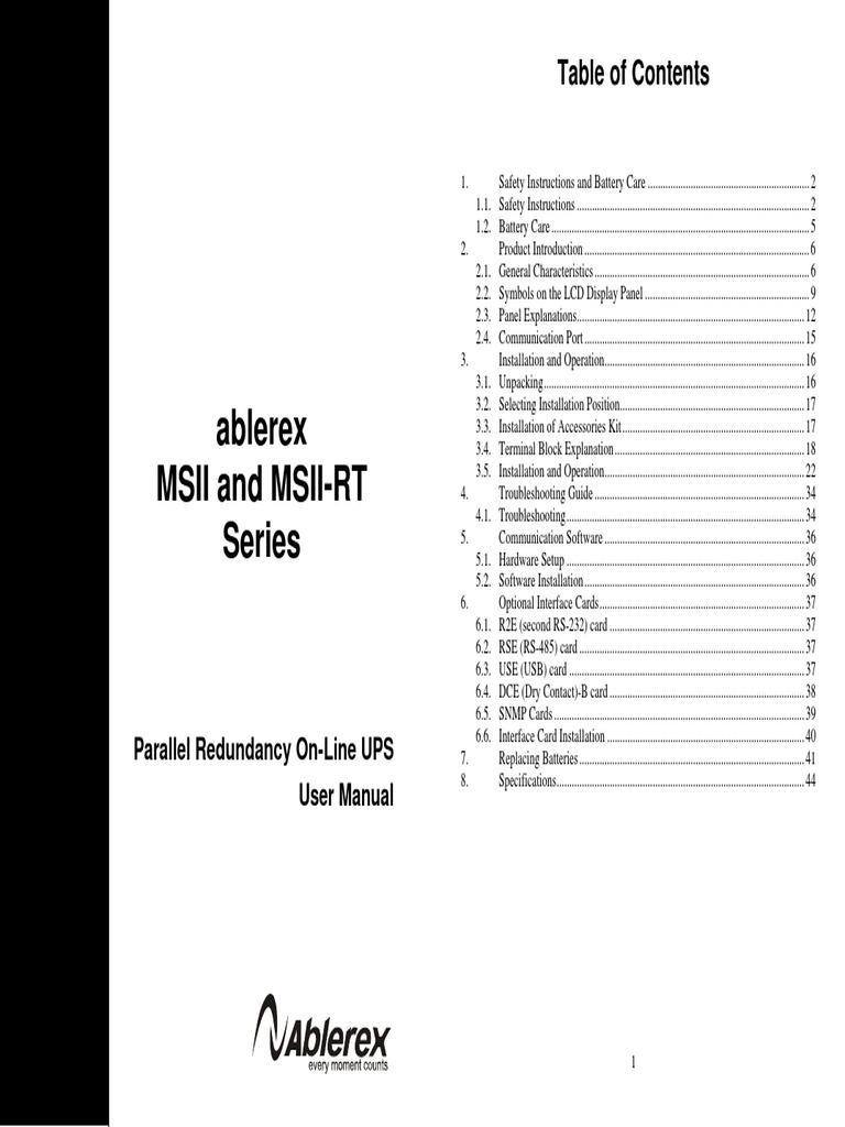 Ablerex MSII and MSII RT User Manual | PDF | Power Inverter | Rectifier