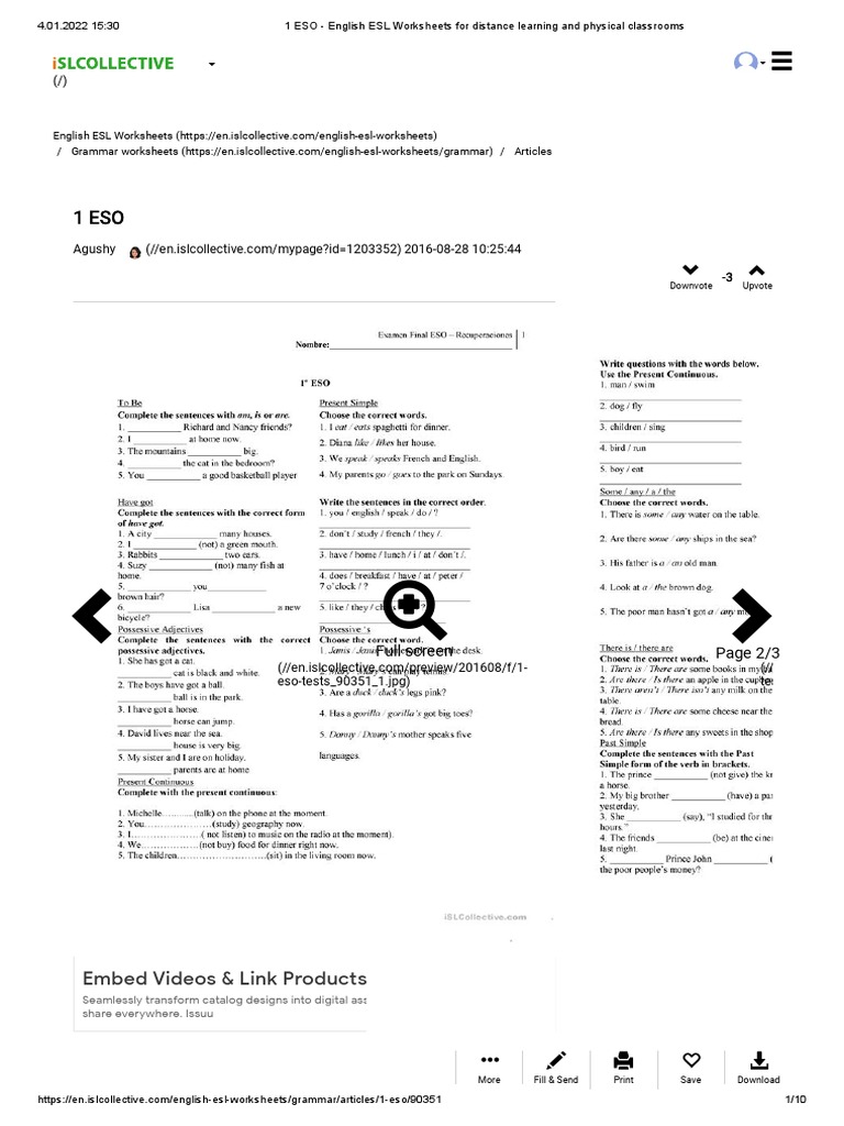 1 ESO - English ESL Worksheets For Distance Learning and Physical ...