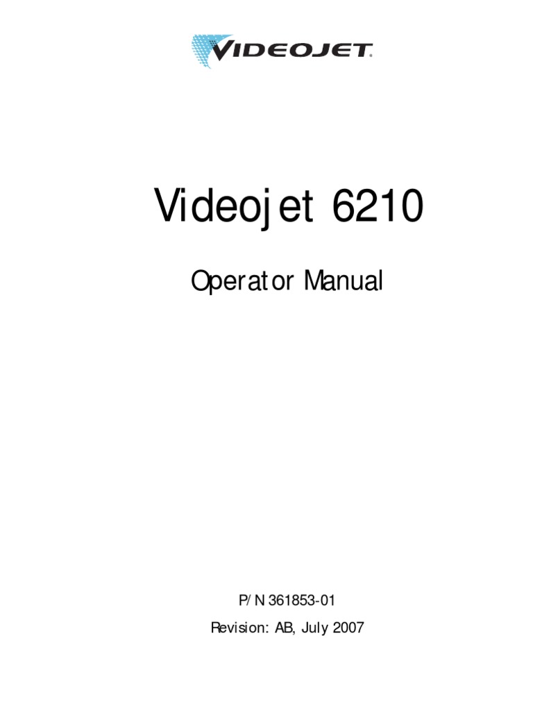 01 Ab Videojet 6210 Operator Manual Us | PDF