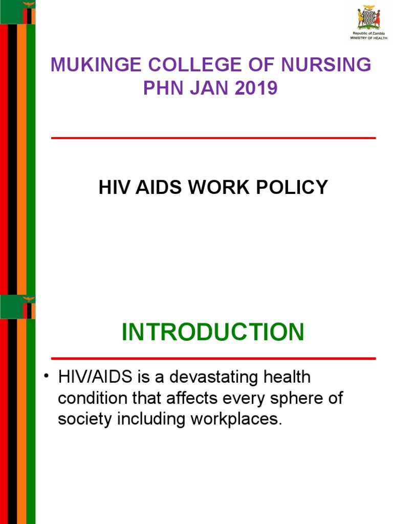 HIV AIDS WORK POLICY | PDF | Employment | Hiv/Aids