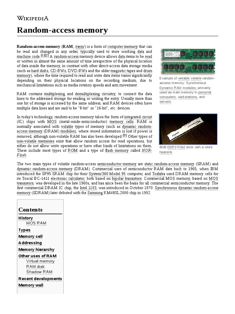 Random-Access Memory | PDF | Random Access Memory | Dynamic Random Access Memory