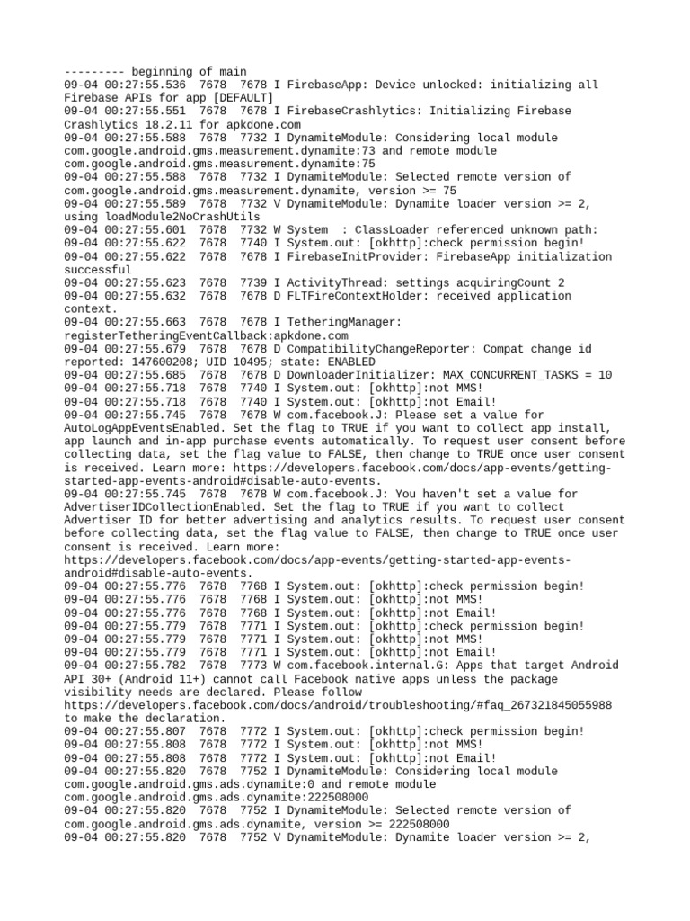 Logcat | Download Free PDF | Java (Programming Language) | Facebook