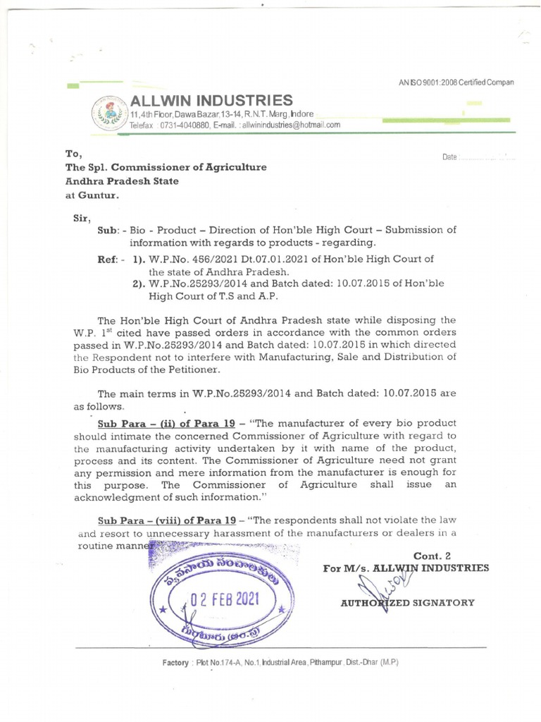 Allwin Industries 1 | PDF