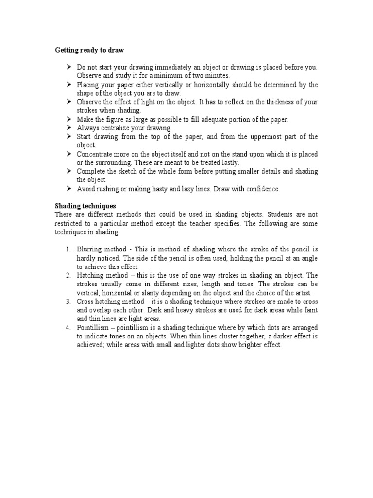 Getting Ready To Draw | PDF | Home & Garden | Art