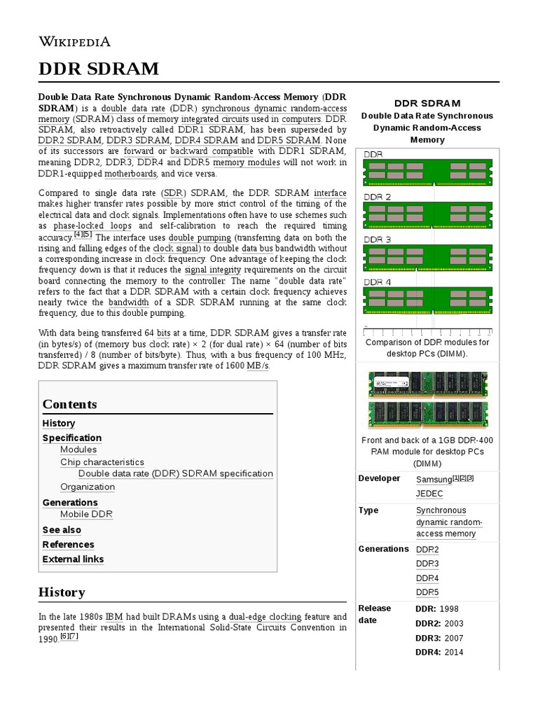 DDR Sdram | PDF | Computer Architecture | Manufactured Goods