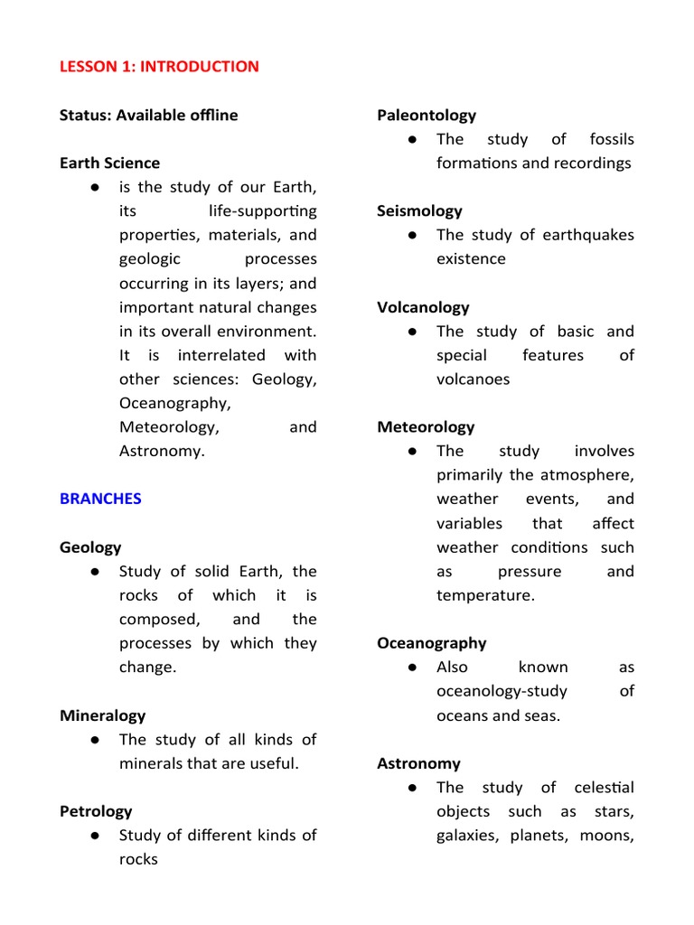 Earth Science Notes | PDF | Rock (Geology) | Igneous Rock
