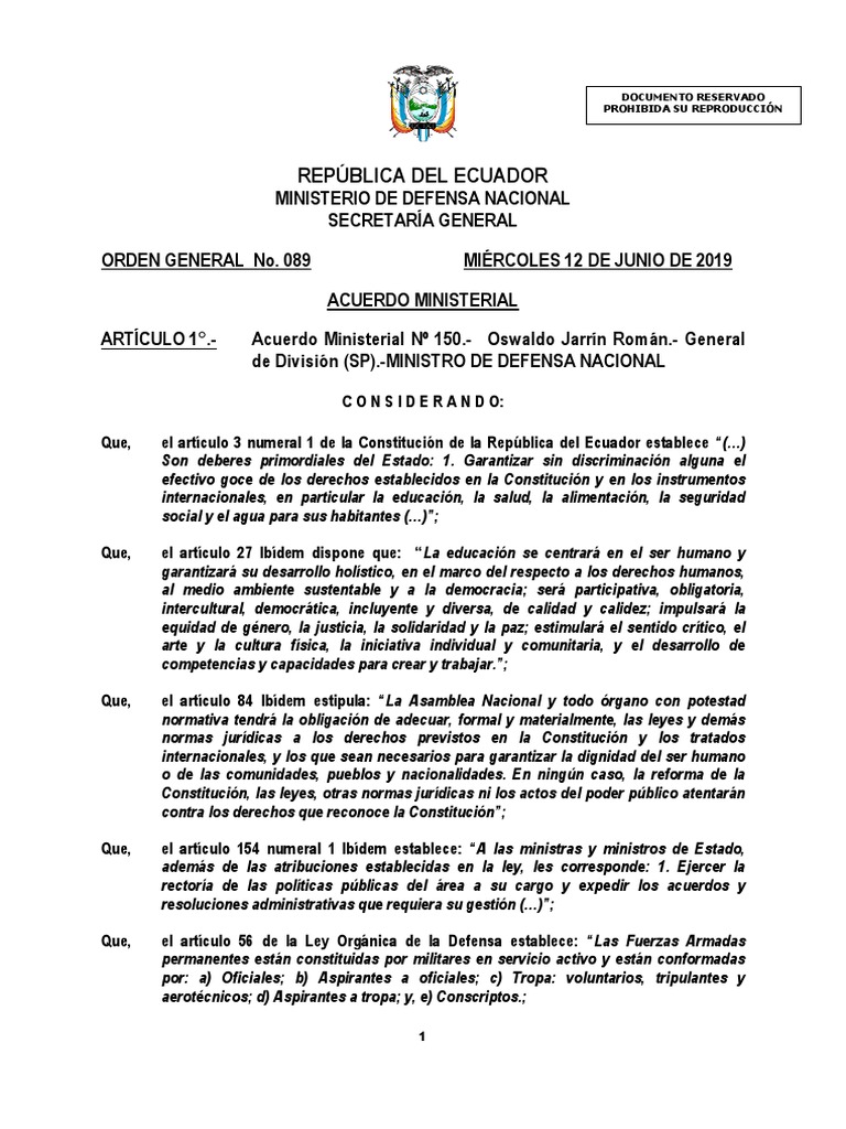 Reglamento de Educación Militar de Las FFAA | PDF