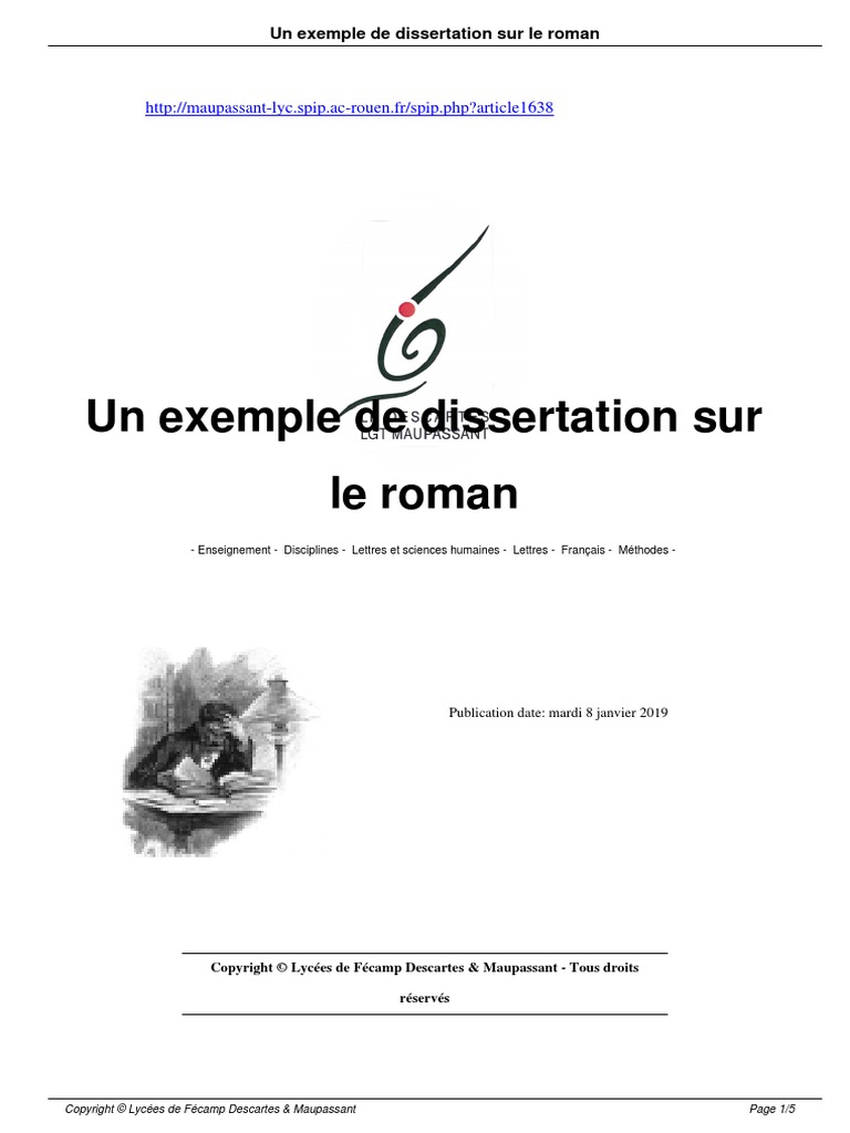 Un Exemple de Dissertation Sur Le Roman A1638 | PDF | Romans | Roman d ...