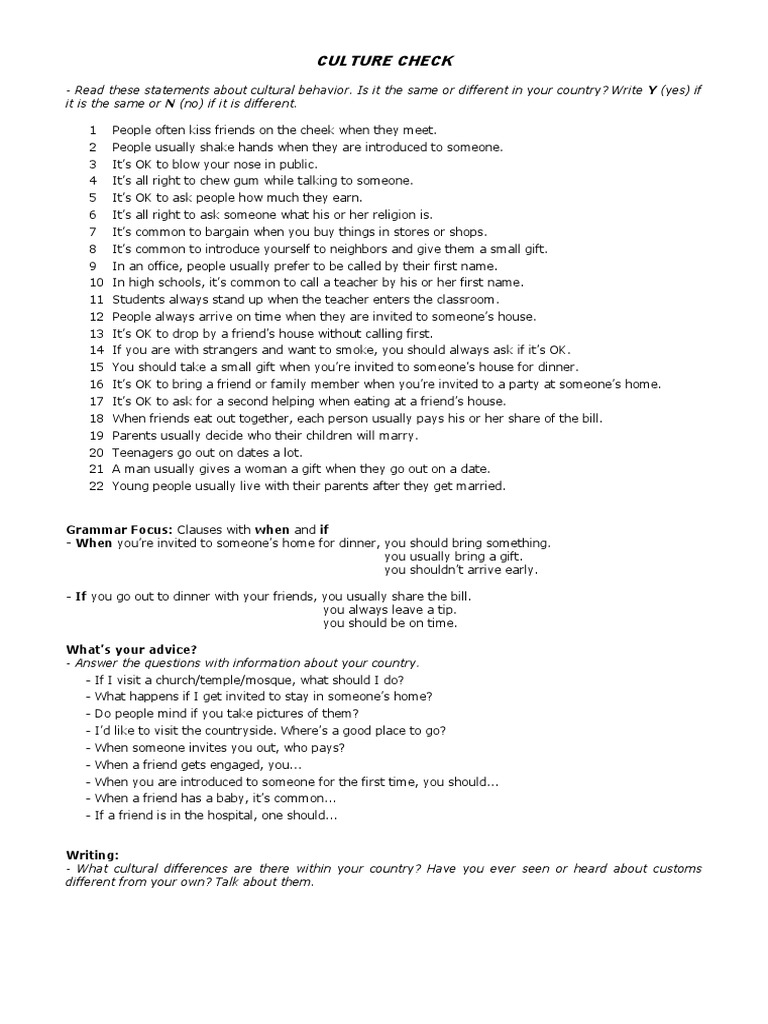 Culture Check | PDF