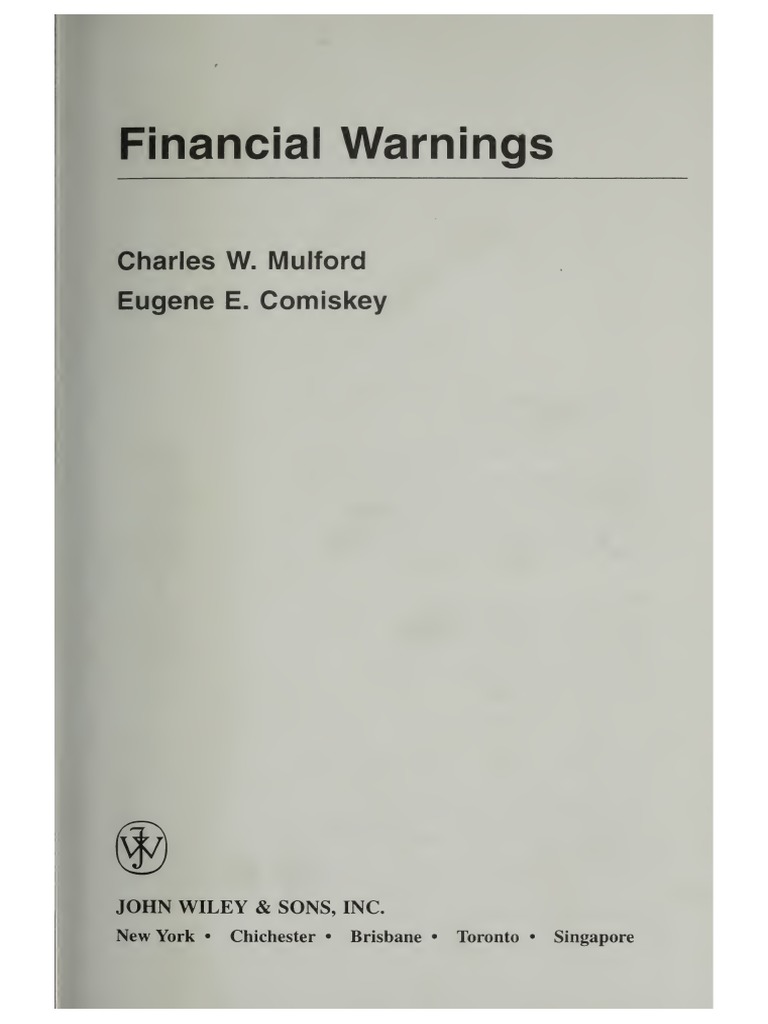 Financial Warnings - Charles W. Mulford, Eugene E. Comiskey | PDF ...