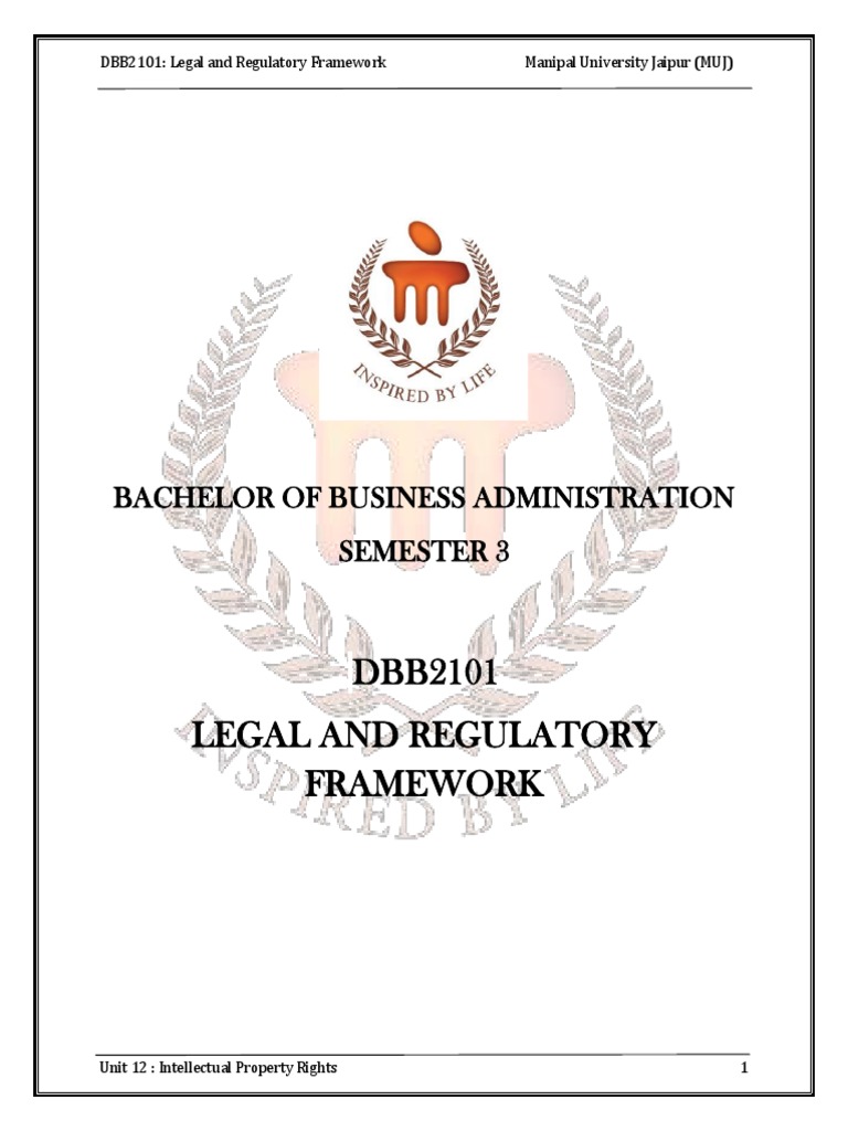 DBB2101 - Legal and Regulatory Framework | PDF | Patent | Intellectual Property