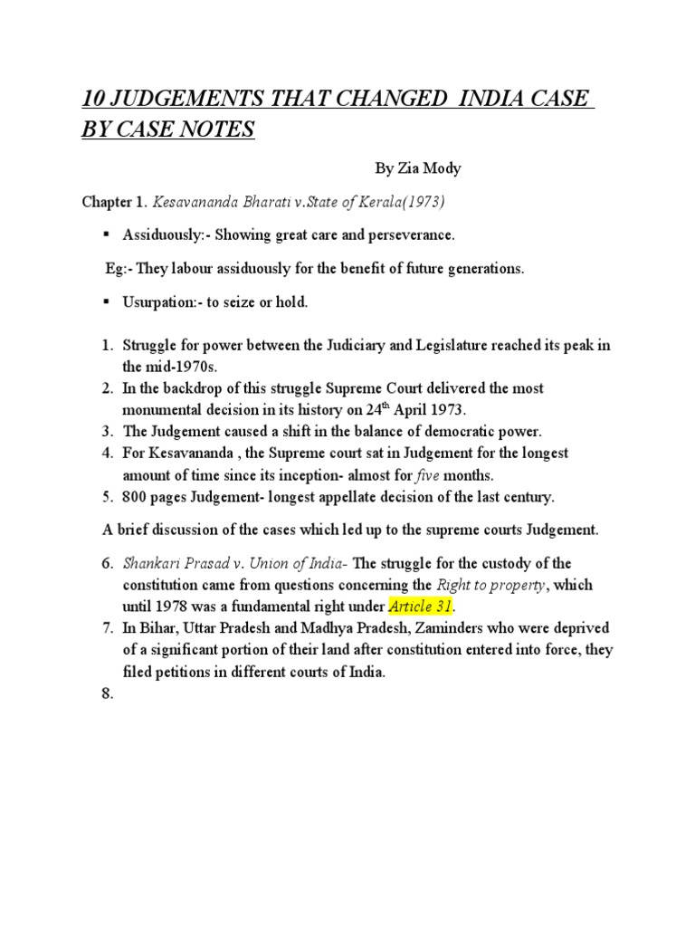 10 JUDGEMENTS THAT CHANGED INDIA Zia Mody | PDF