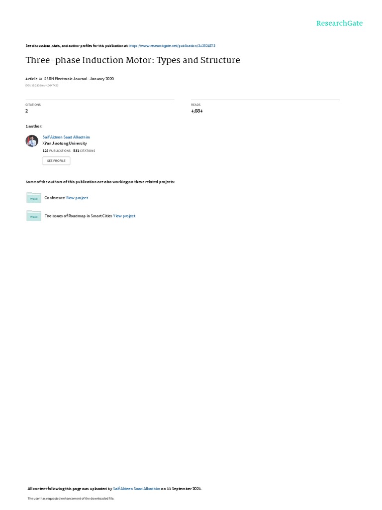 Three Phases Induction Motor | PDF | Electric Motor | Equipment