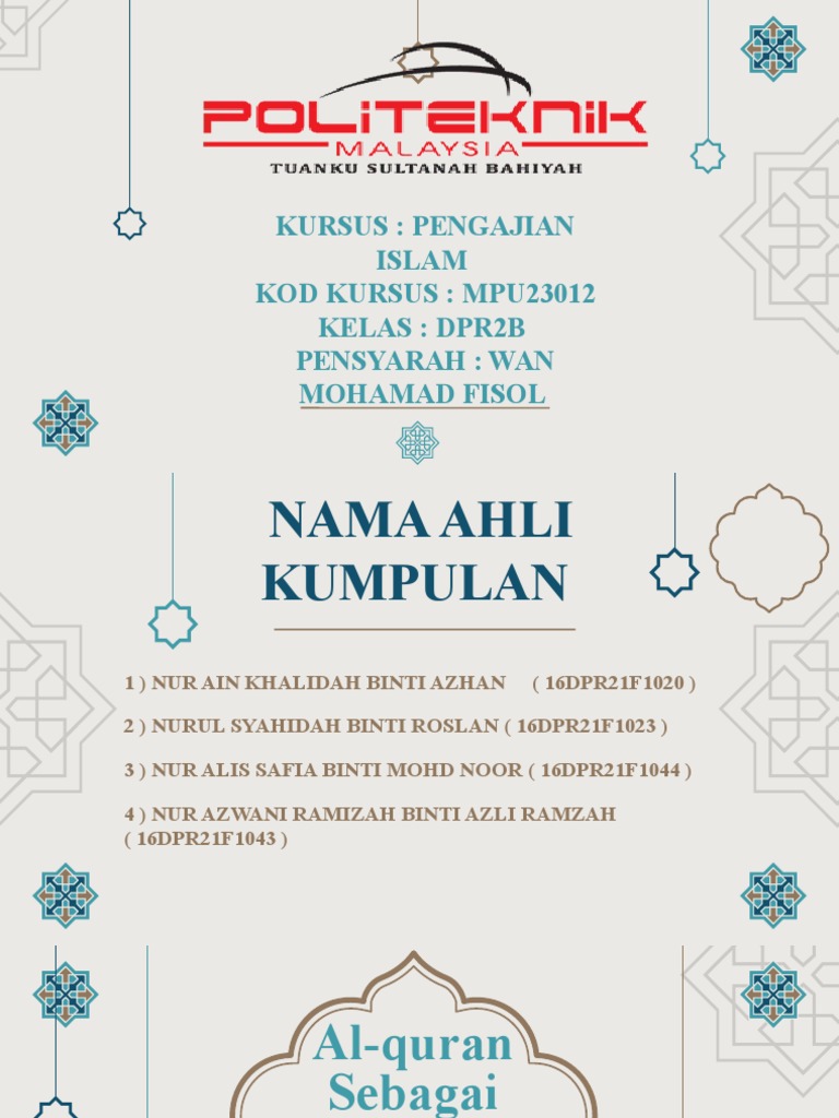 Al Quran Sebagai Sumber Ilmu Utama Dalam Islam (KUMPULAN AZWANI) | PDF