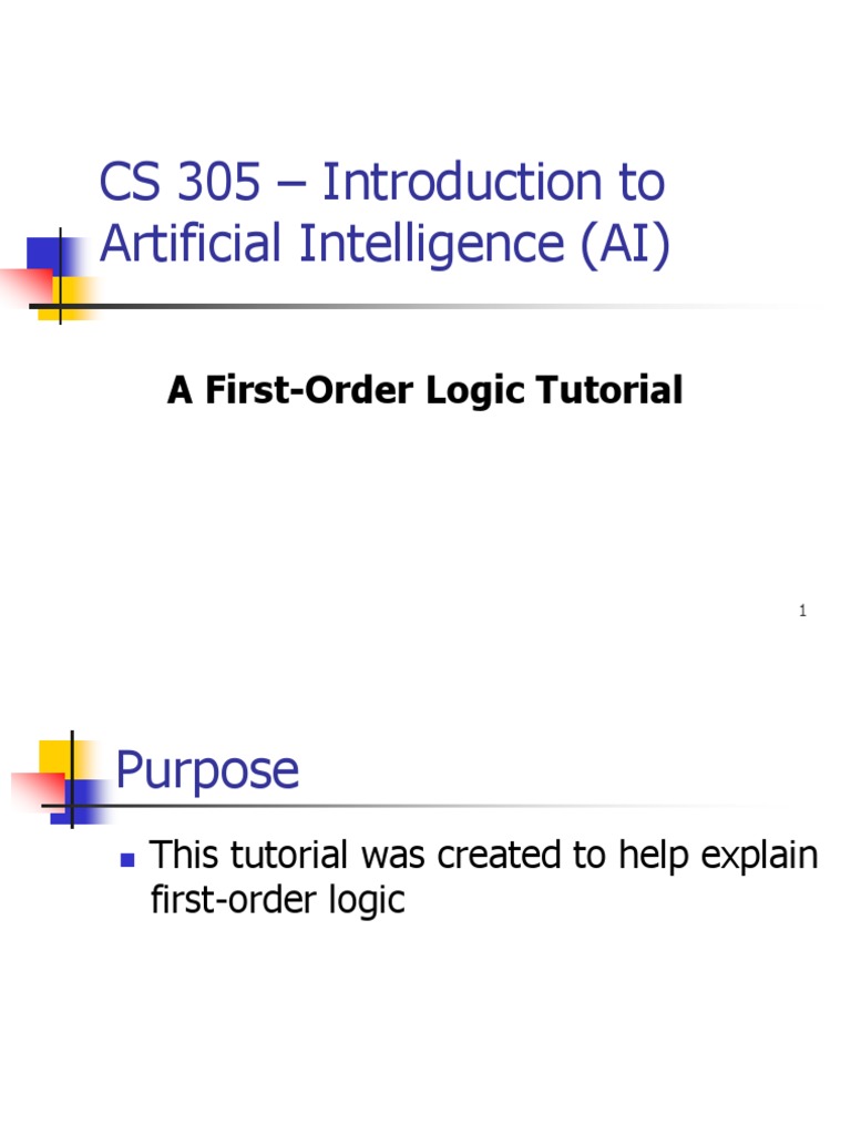 CS305 First Order Logic Tutorial | Download Free PDF | First Order Logic | Logic