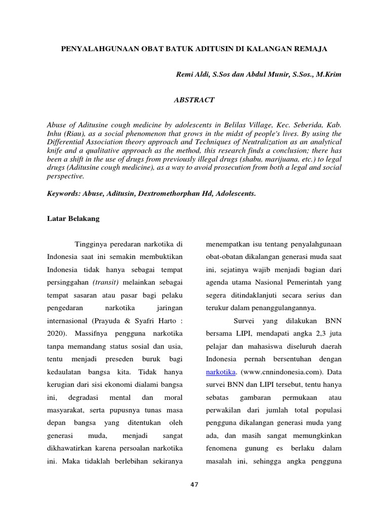 Penyalahgunaan Dextro | PDF | Pengembangan Diri