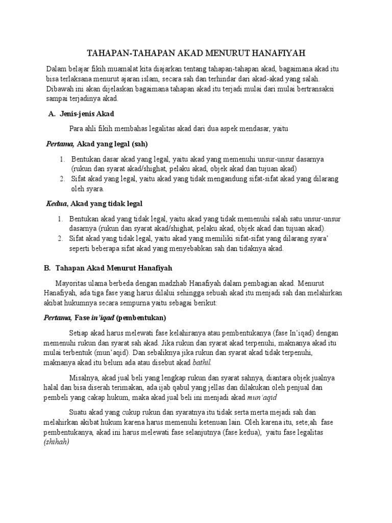 Tahapan Tahapan Akad | PDF