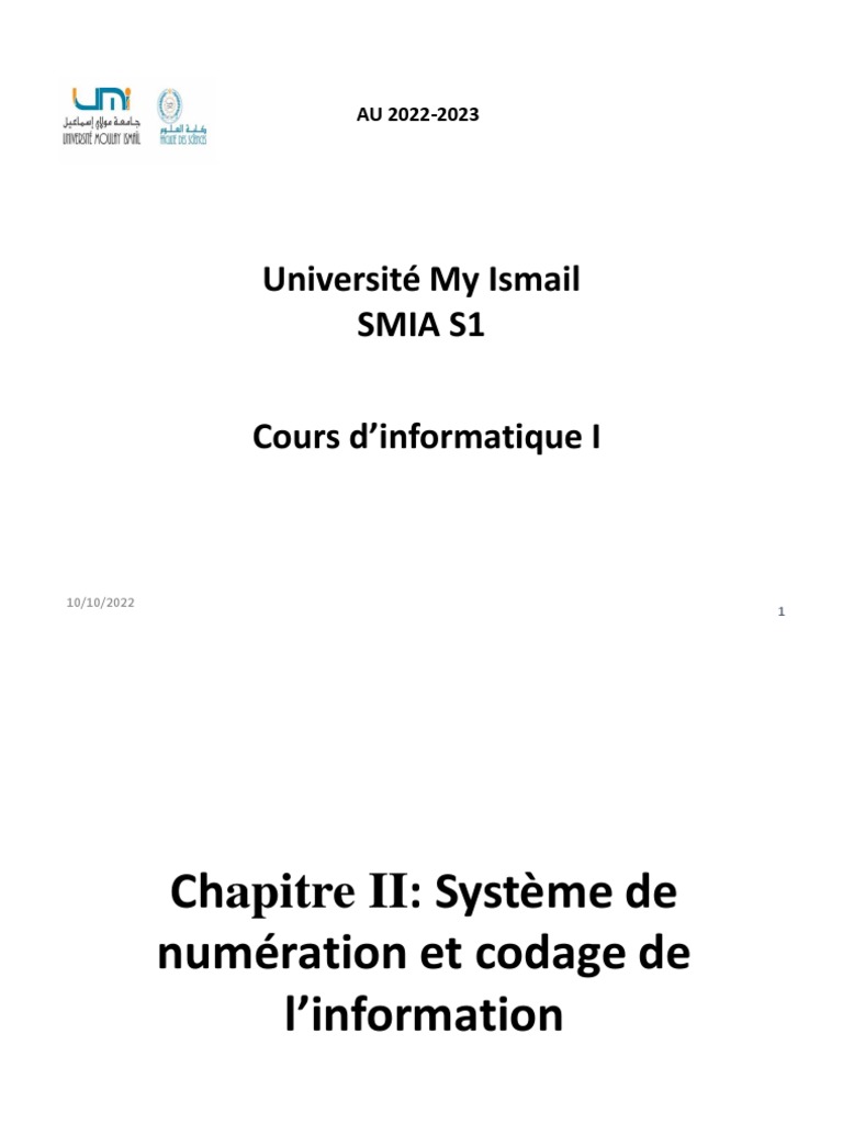 Système Binaire et Codage Informatique | PDF | Décimal codé binaire ...
