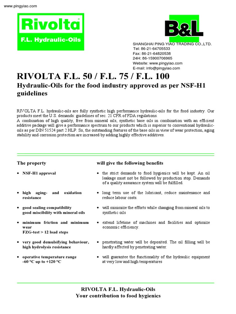 Rivolta FL75Hydraulic-Oils | PDF | Building Engineering | Mechanical Engineering