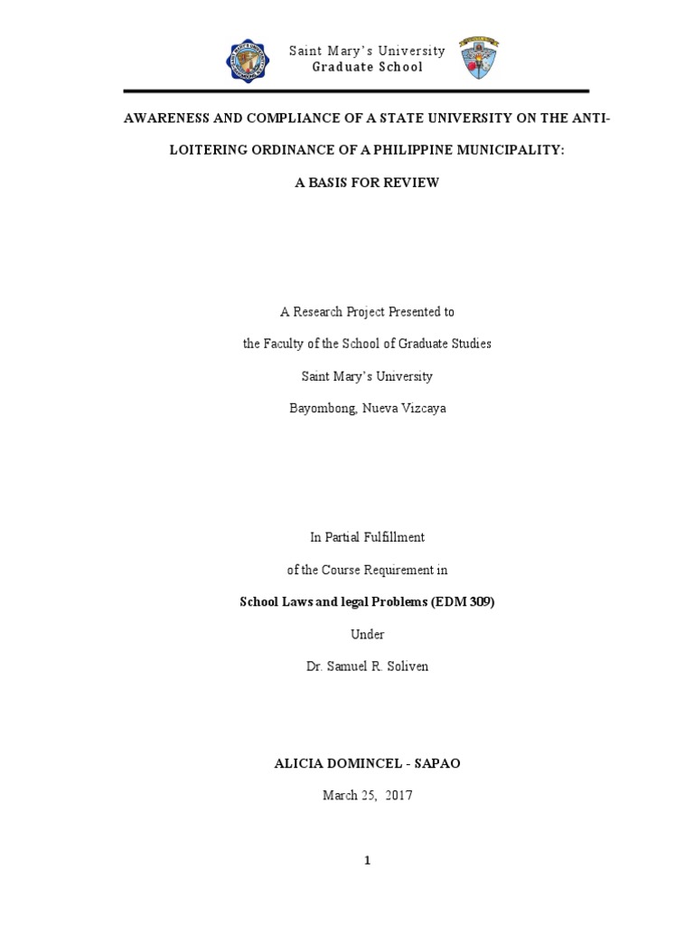 Anti Loitering Full Paper | PDF | Information | Questionnaire