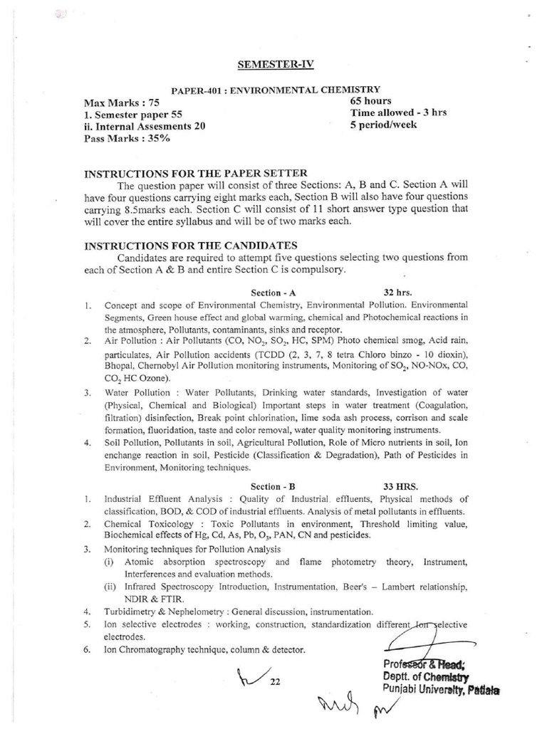 M.SC (CHEMISTRY) PART-II (SEMESTER III & IV) - Pages-22-23,33-37 | PDF